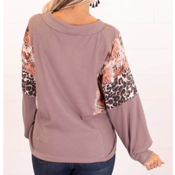Tops | Mixed Print Dusty Pink Dolman Sleeve Top Last One | Poshmark